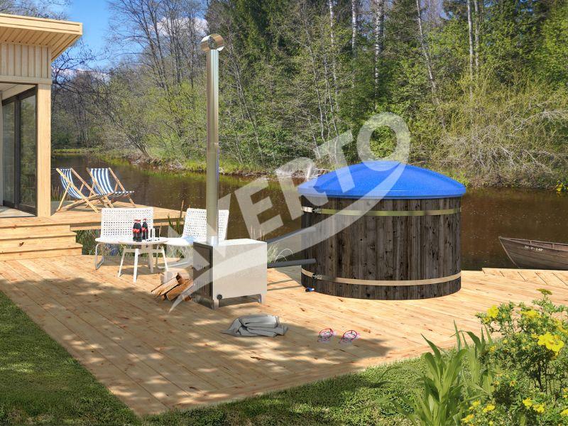 Hot tubs Standard Ø183 Blue with built-in oven | Averto